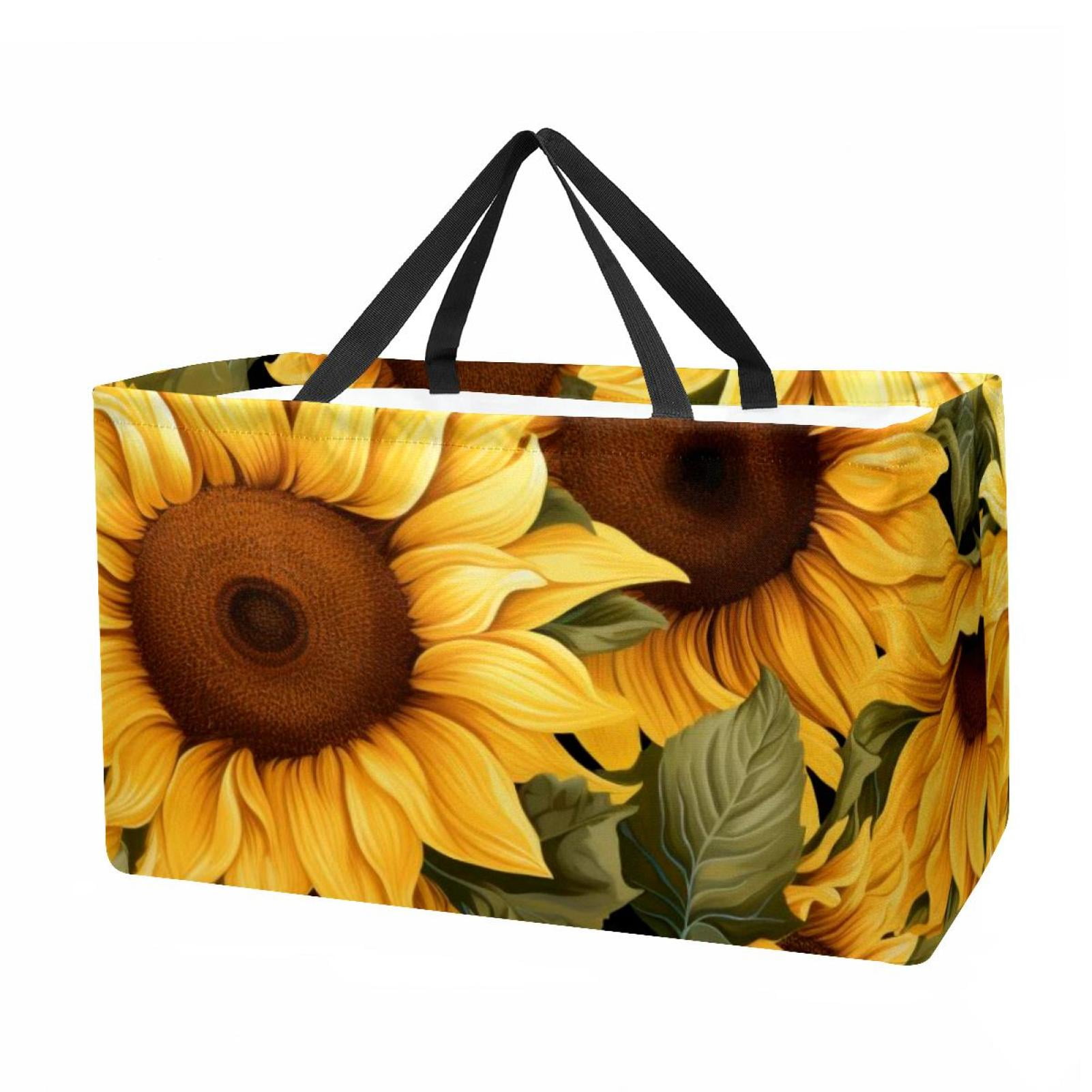 Sunflower seamless printing Large Foldable Oxford Cloth Beach Bag ...