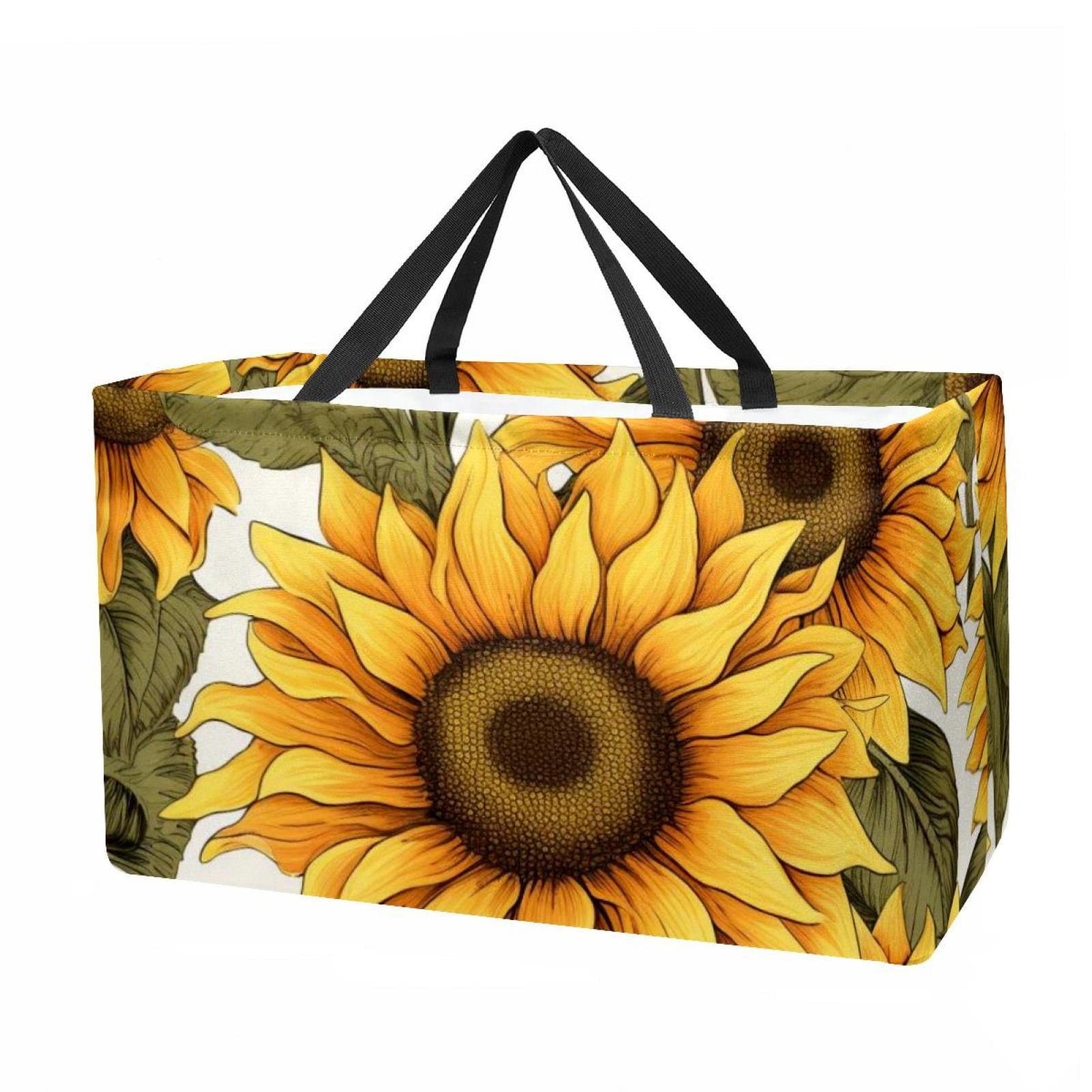 Sunflower seamless printing Large Foldable Oxford Cloth Cube Organizer ...