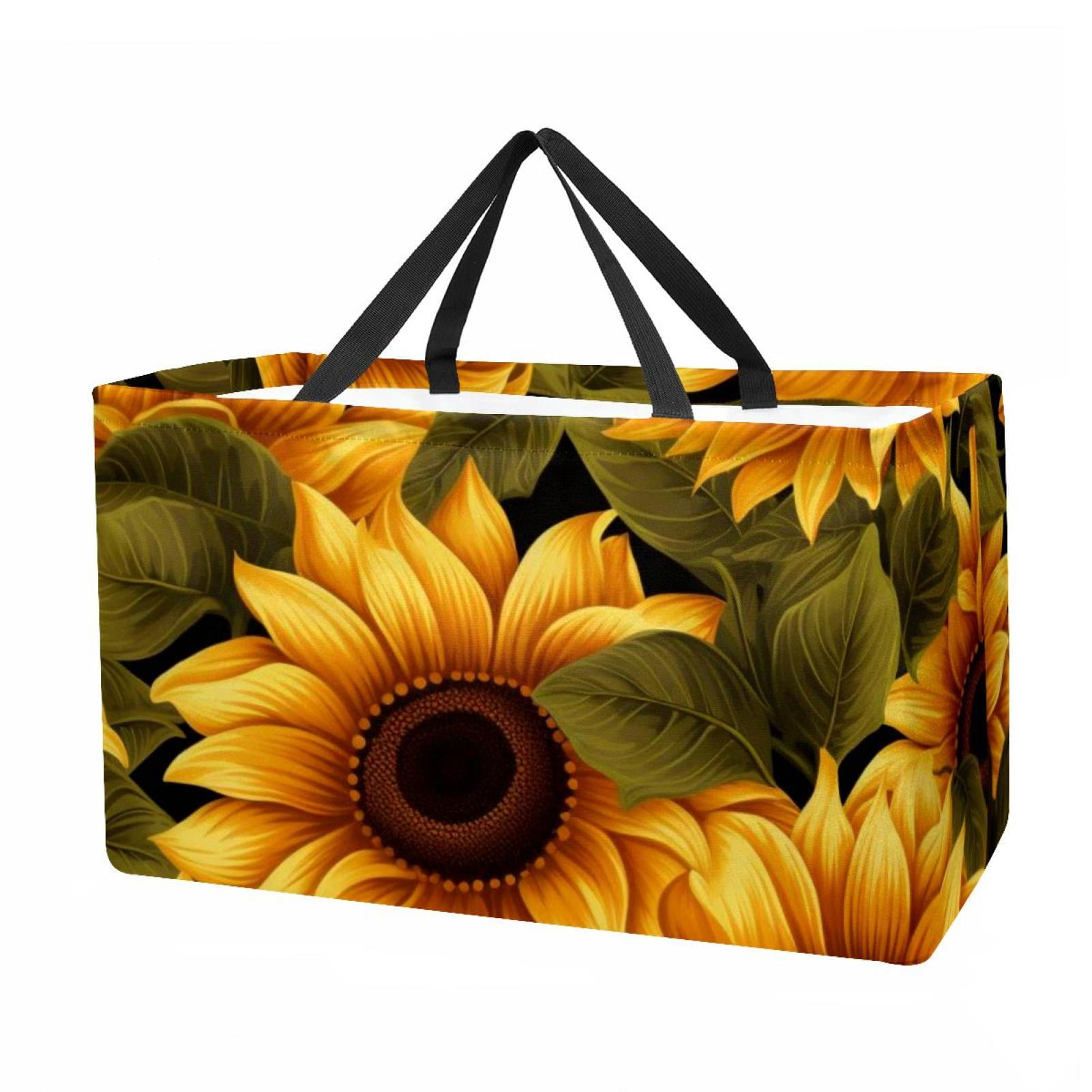 Sunflower seamless printing Large Foldable Oxford Cloth Cube Organizer ...