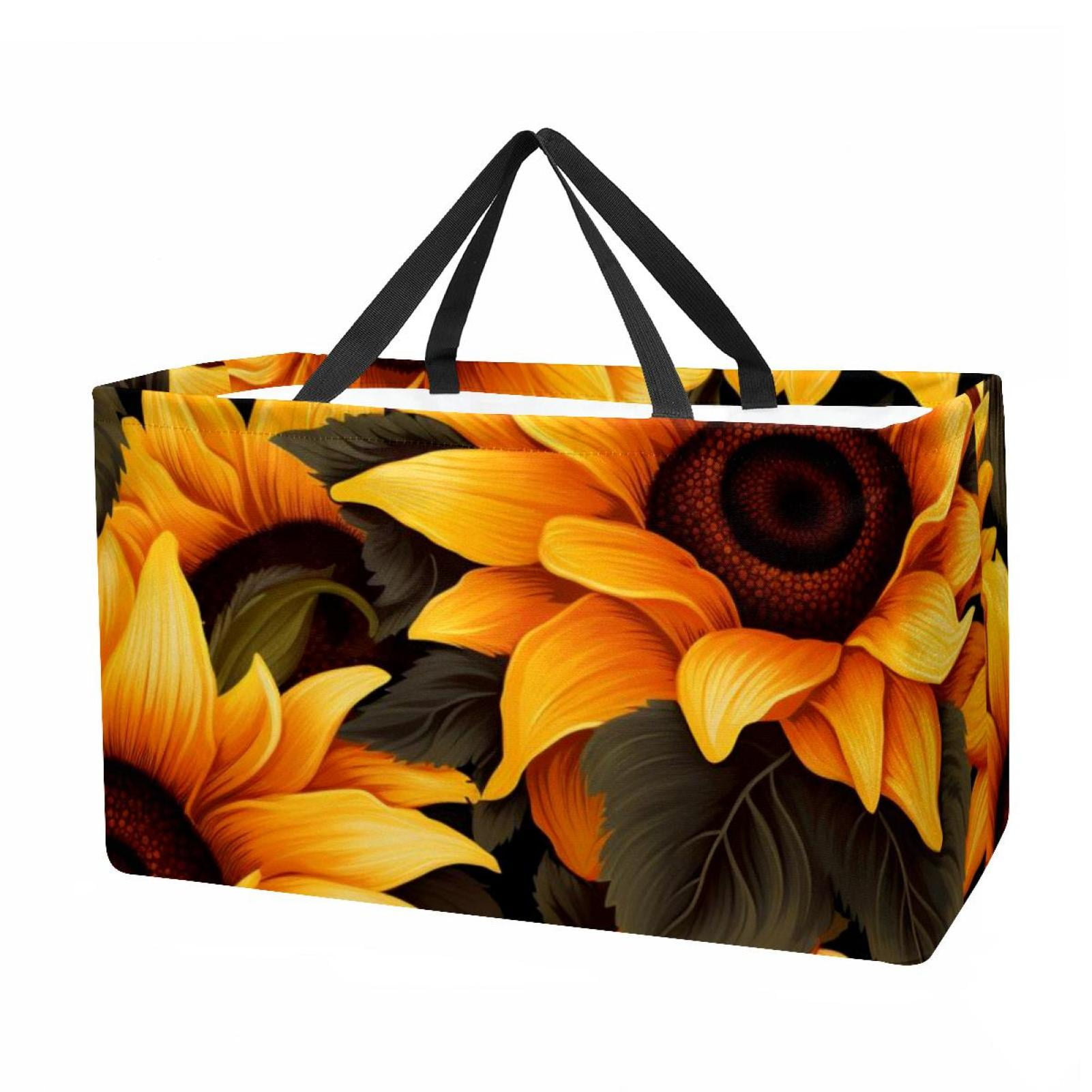 Sunflower seamless printing Large Foldable Oxford Cloth Storage Bin ...