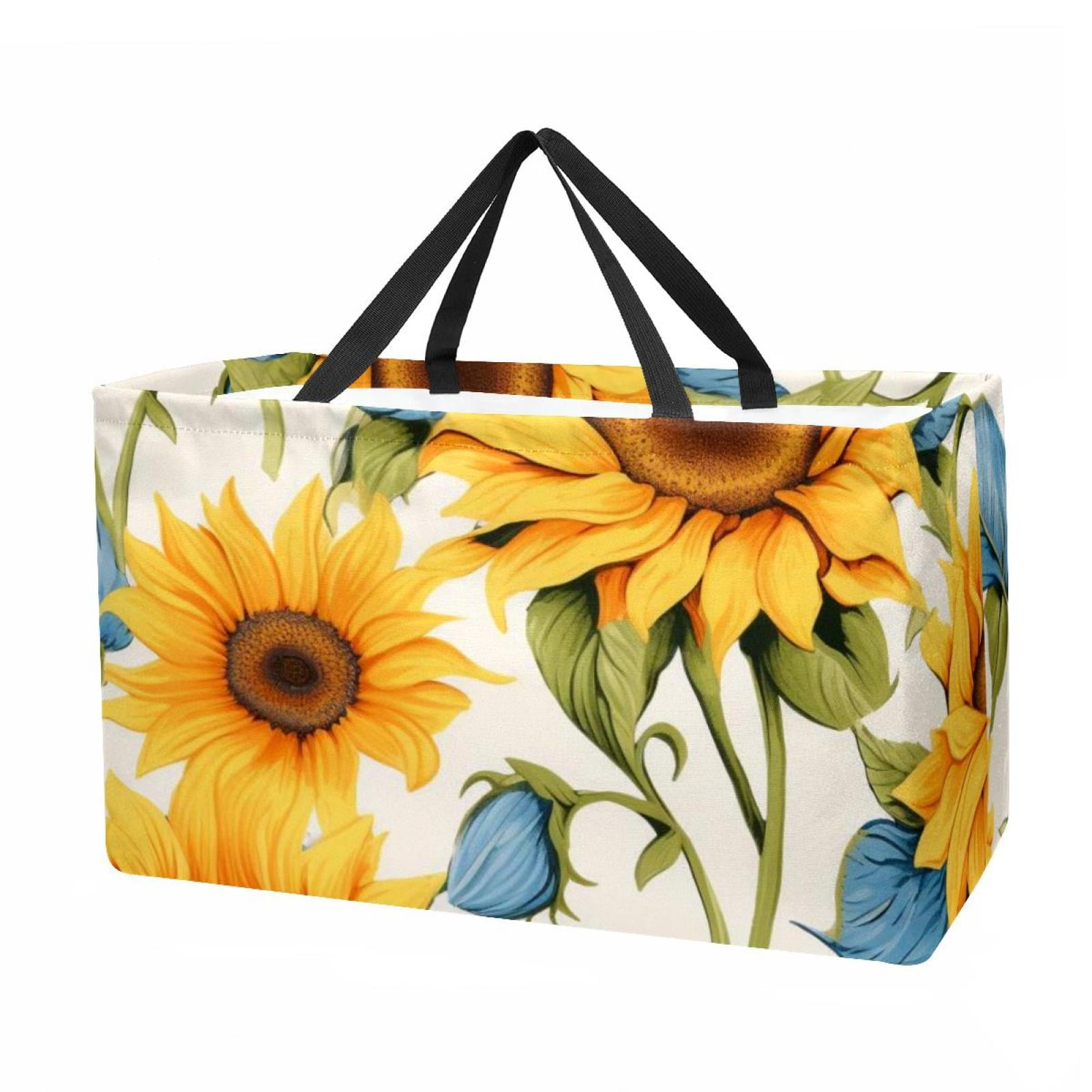 Sunflower seamless printing Large Foldable Oxford Cloth Storage Box ...