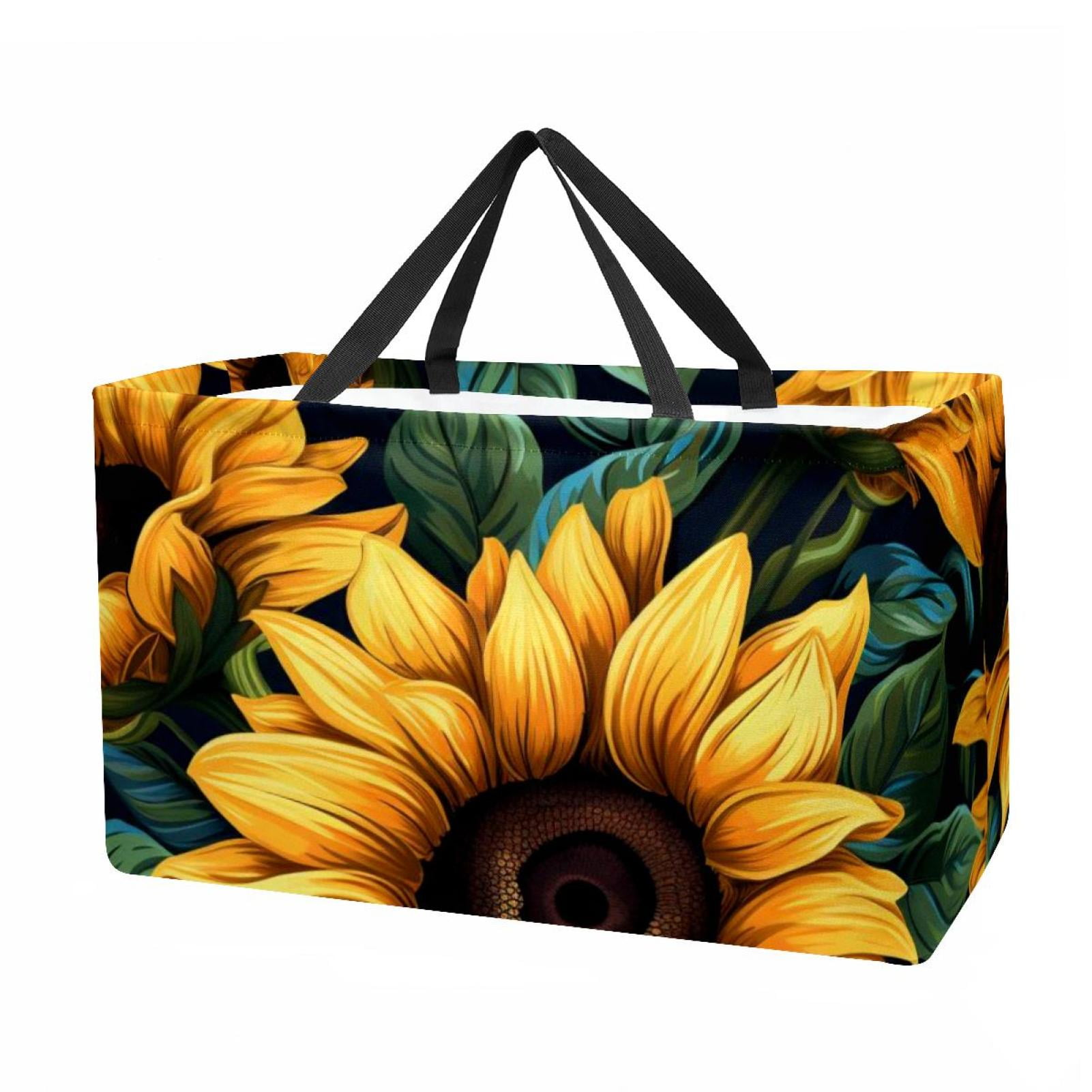 Sunflower seamless printing Large Oxford Cloth Laundry Organizer Cube ...