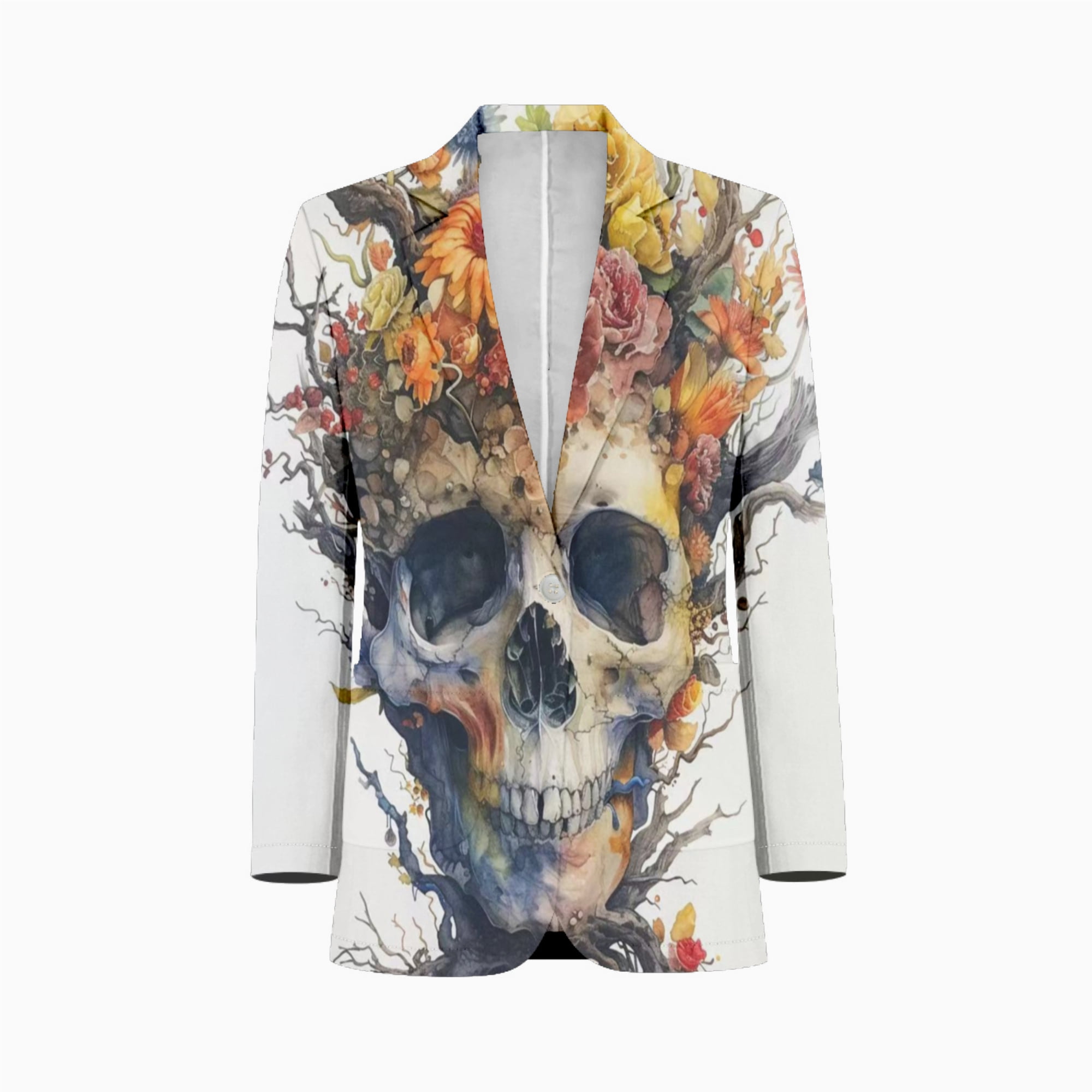 Sunflower skull (3) Customized Men's Suits full man Shawl Collar ...