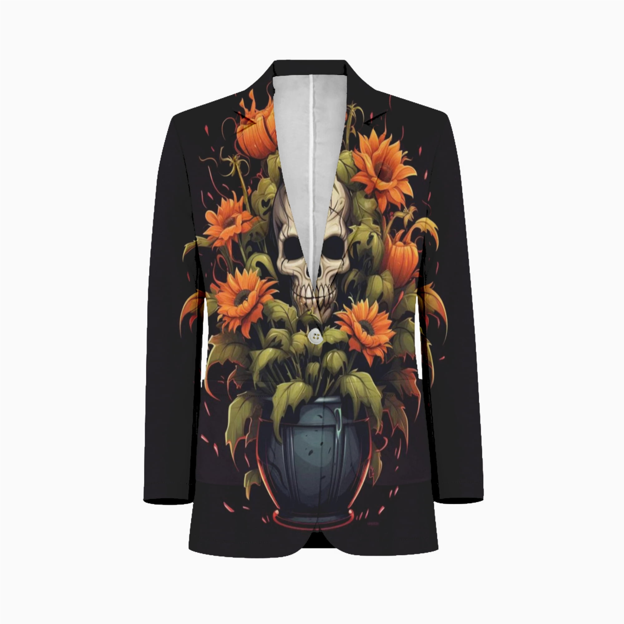 Sunflower skull (5) Customized Men's Suits full man Shawl Collar ...