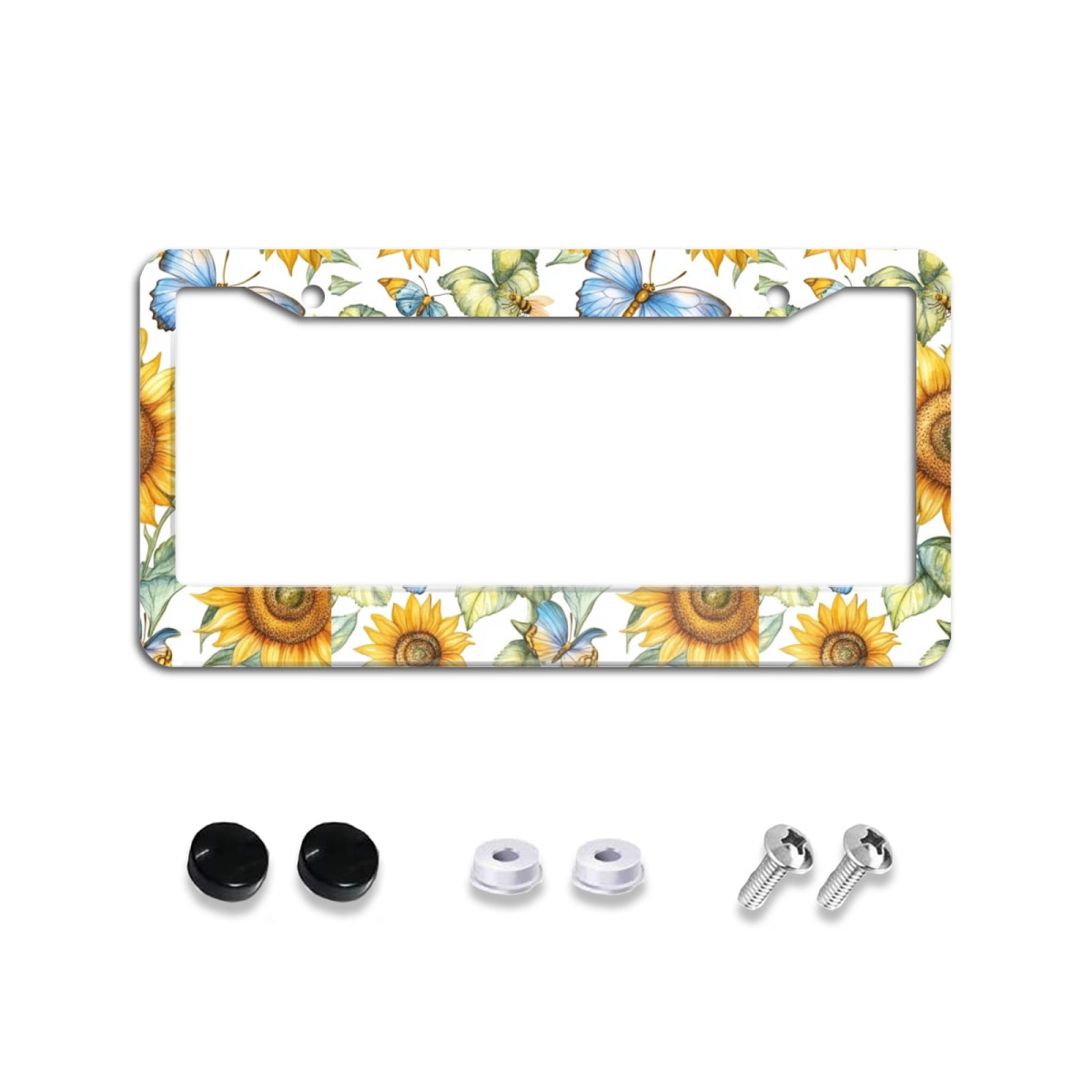Sunflower with Bee Butterfly License Plate Frames for Women Men Car ...