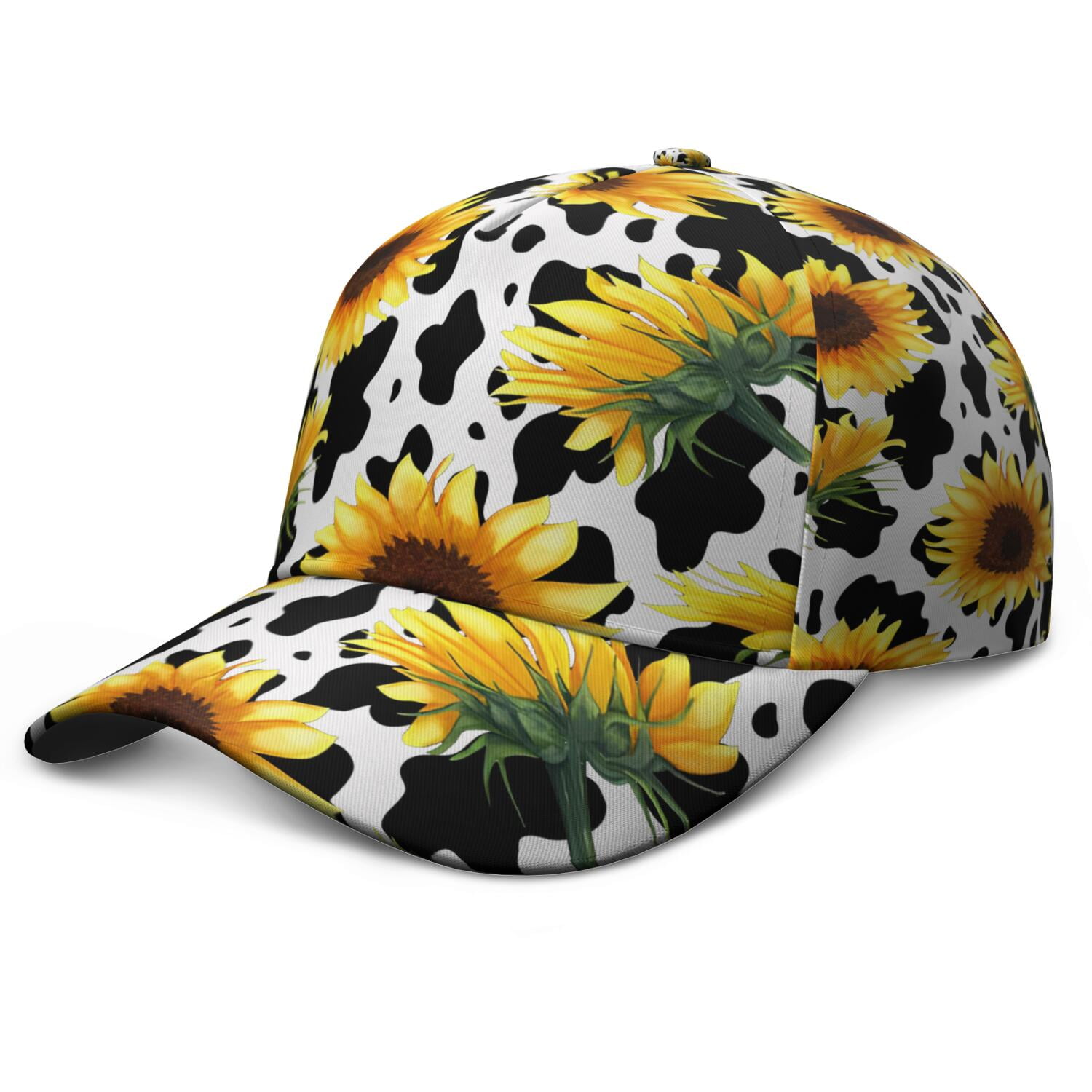 Sunflower with Inspirational Quote Baseball Cap - Boho Adjustable Hat ...