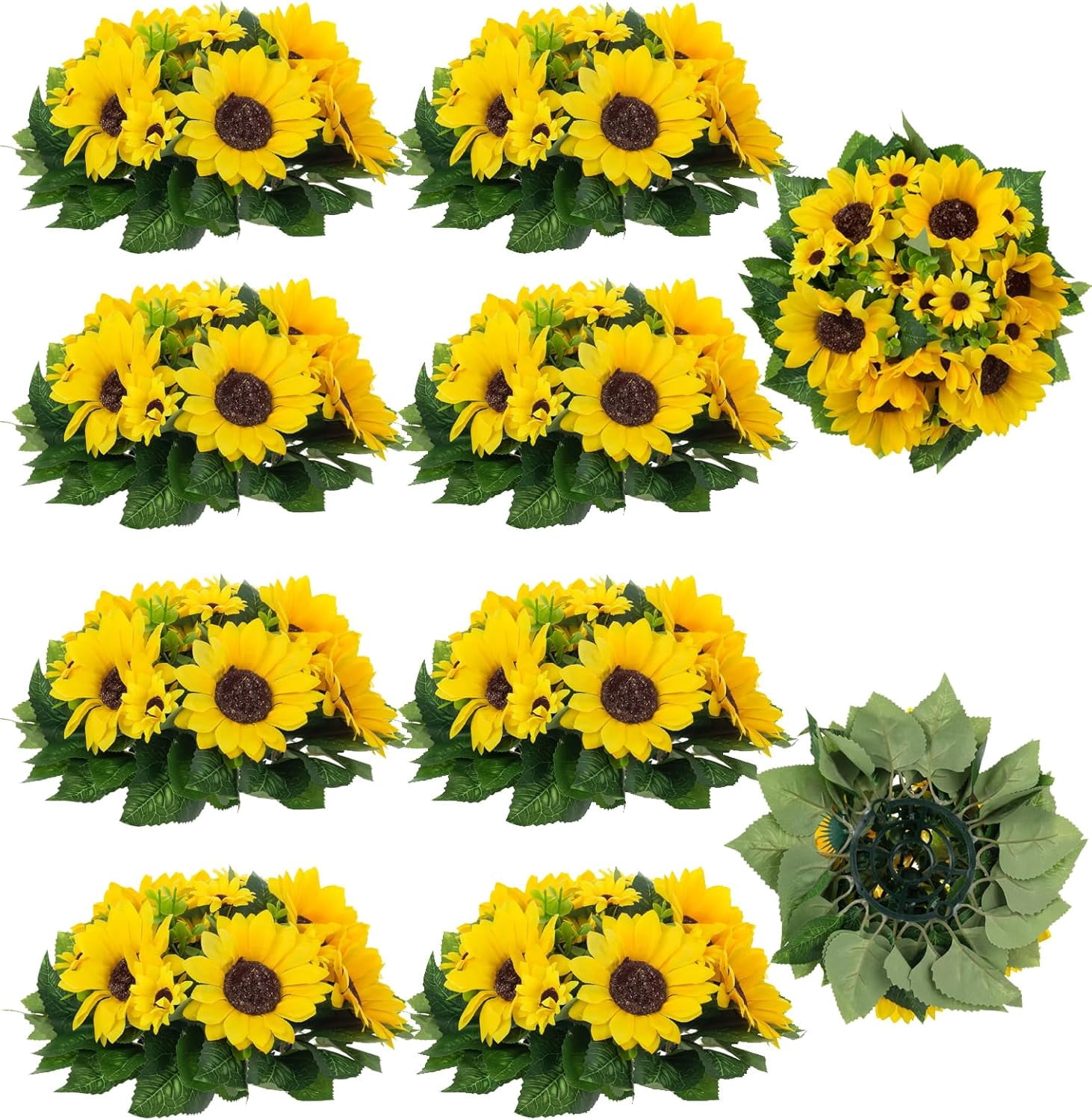 Sunflowers Artificial Flowers Ball - 10 Pcs Fake Yellow Sunflower ...