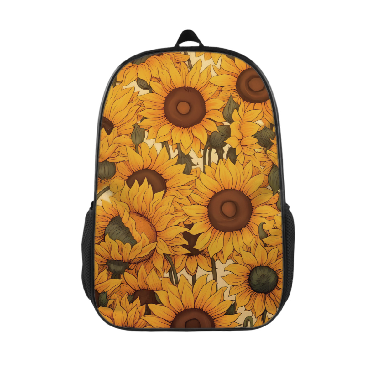 Sunflowers Backpack 17 inch Cartoon Sunflowers Backpack Large Capacity ...