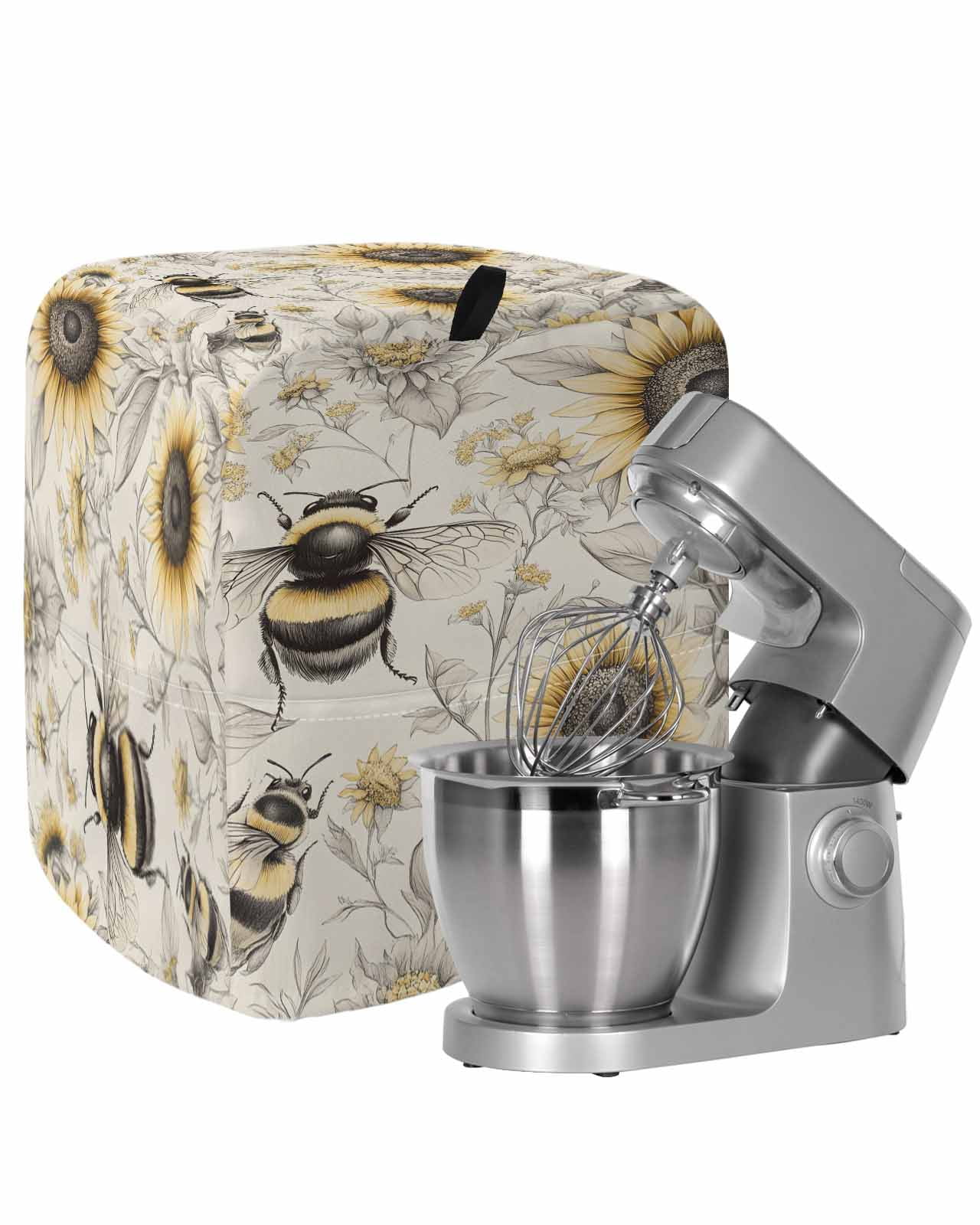 Sunflowers Bees Stand Mixer Dust Cover with Storage Pocket & Handles ...