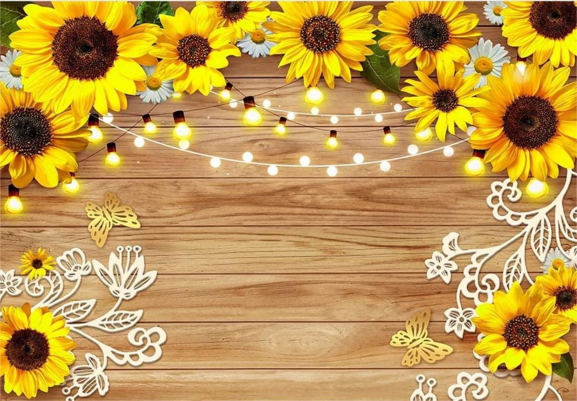 Sunflowers Birthday ration Background Custom Backdrop Party Photography ...