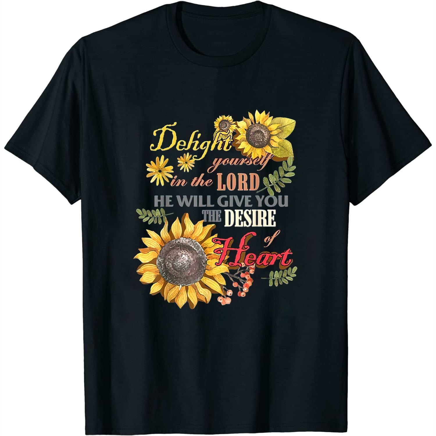 Sunflowers Blessed Girl Women'S Southern Christian T-Shirt Black Small ...