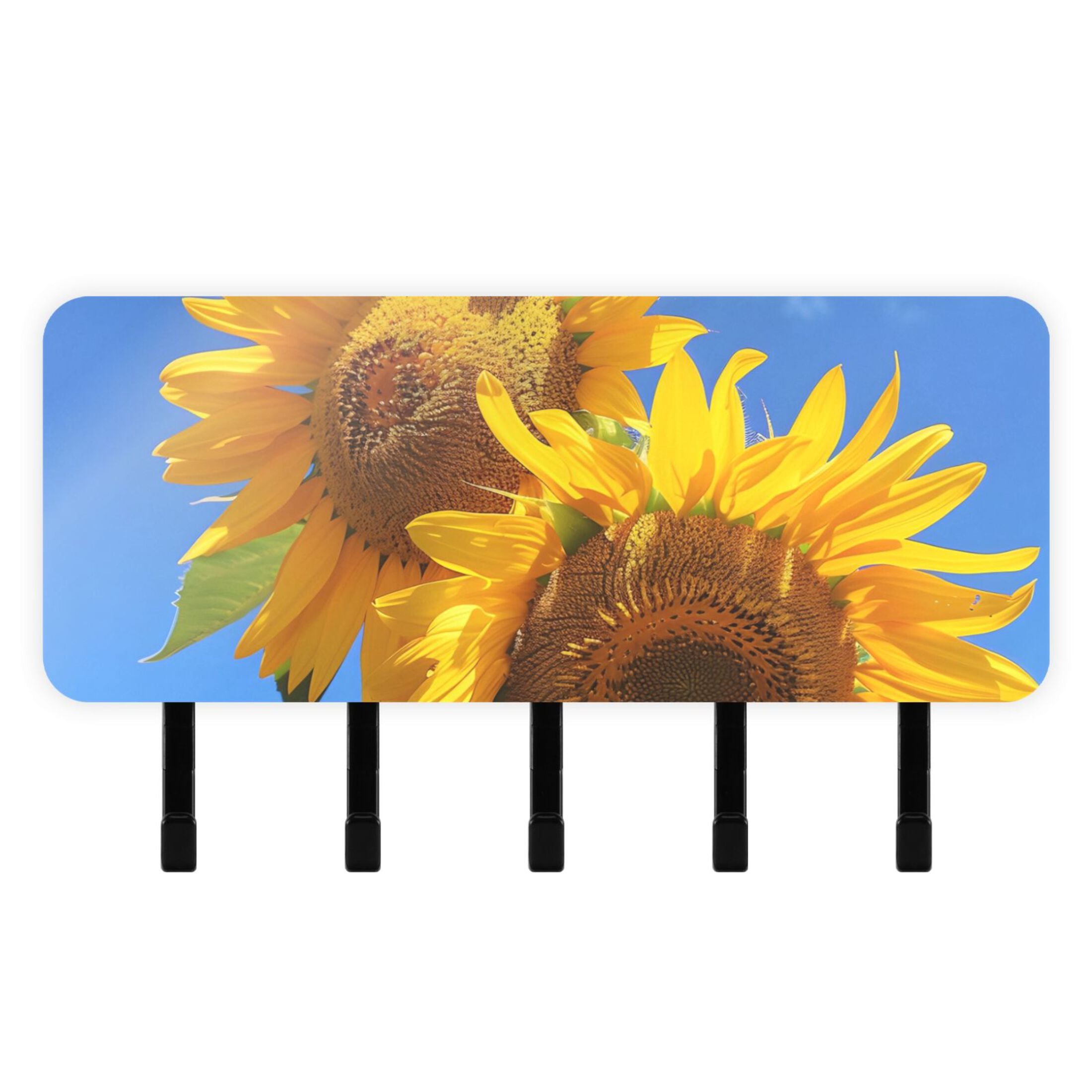 Sunflowers Blue Sky Key Holder for Wall Mail Holder Organizer with 5 ...