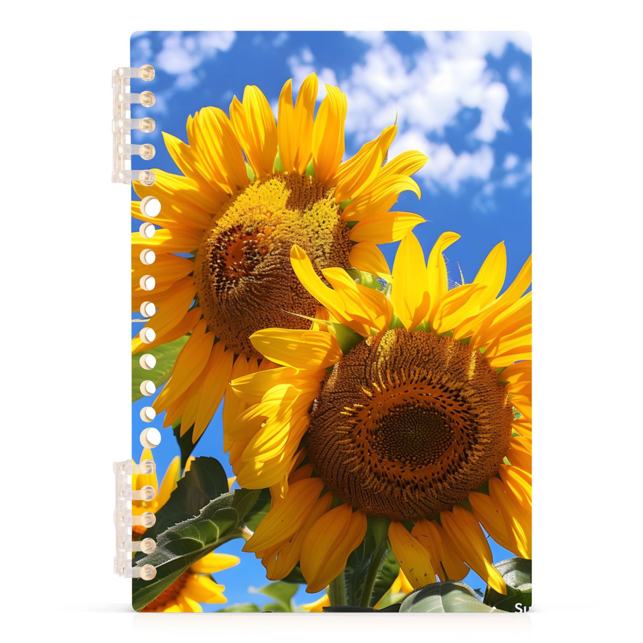 Ckdifva Sunflowers Blue Sky A5 Ring Binder Notebook Journey Note Diary ...