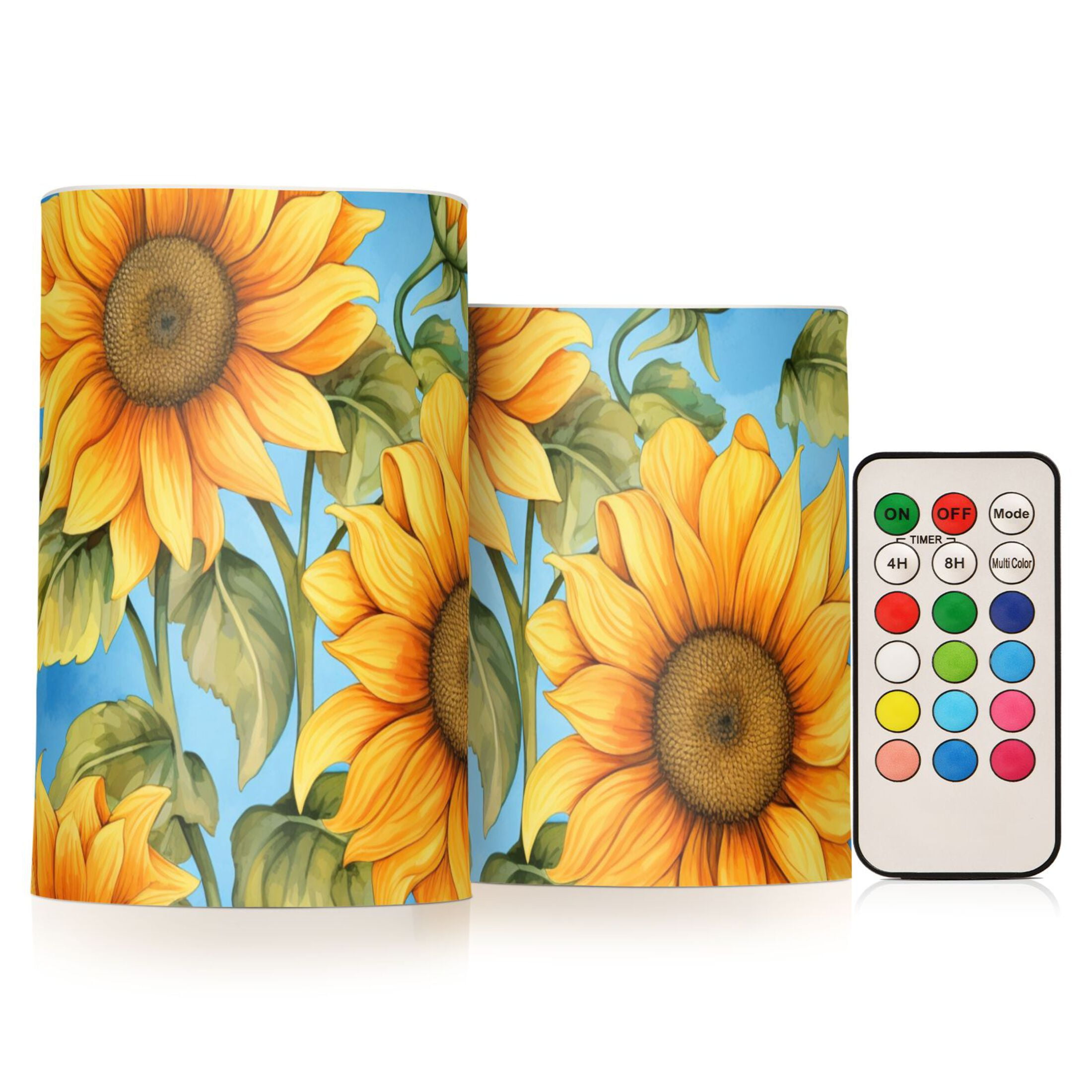 Sunflowers Bouquet Flameless Candles with Remote Timer LED Battery ...