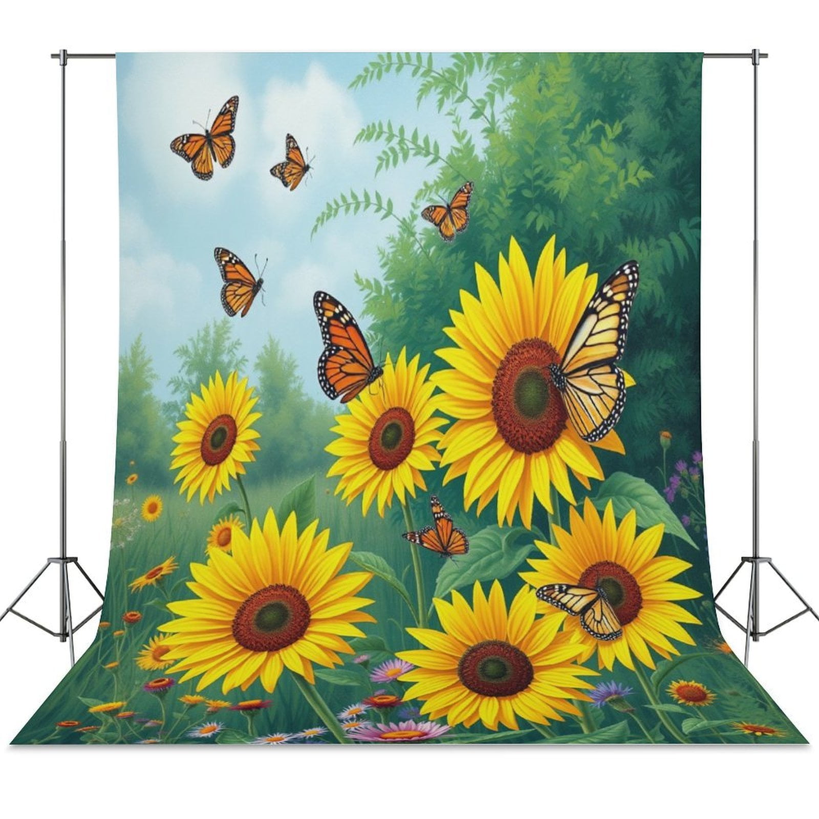 Sunflowers Butterflies Beauty Photography Backdrops Adult Photostudio ...