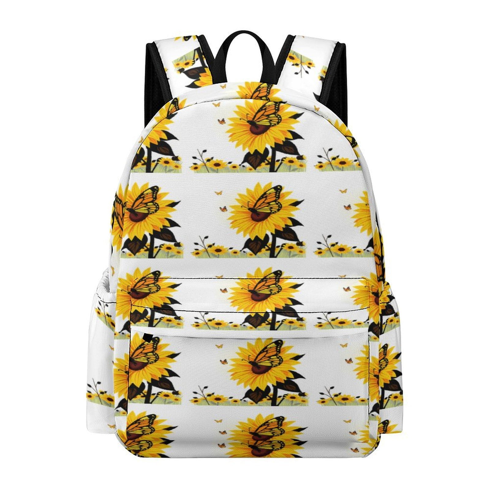 Sunflowers Butterflies Pattern Book Bag Men Backpack For Teen Large ...