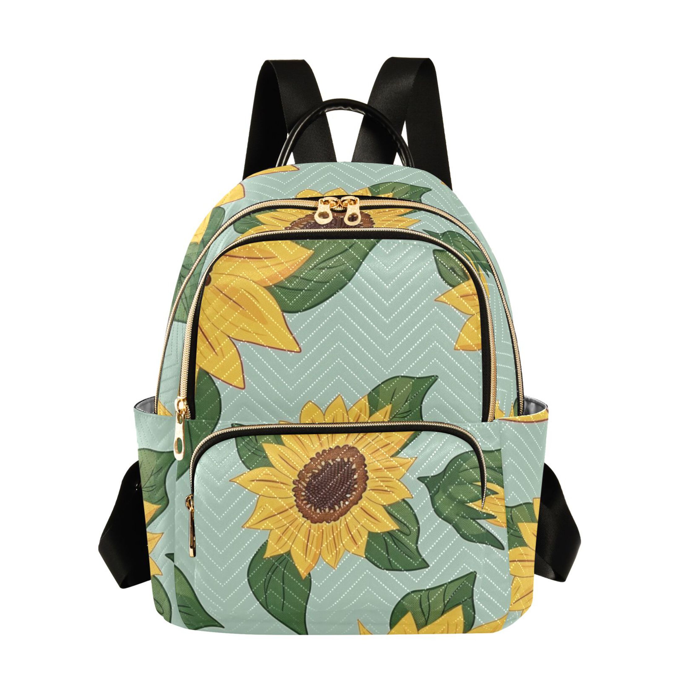 Sunflowers Cartoon Style Quilted Backpack Fashion Daypack Commuter Bag ...