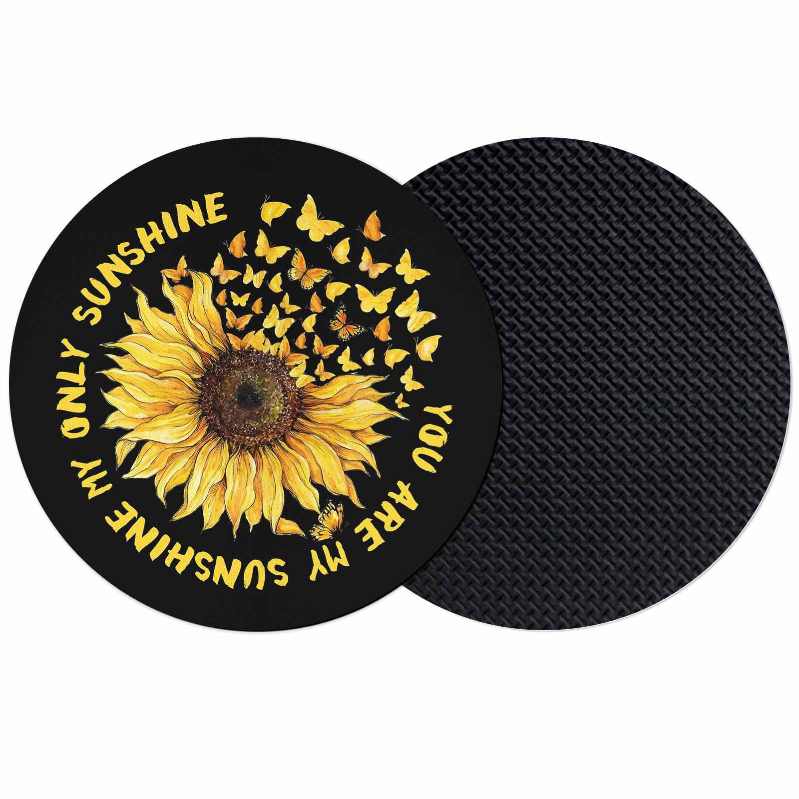 Sunflowers Coasters Set of 2, Absorbent Coasters for Drinks, Yellow ...
