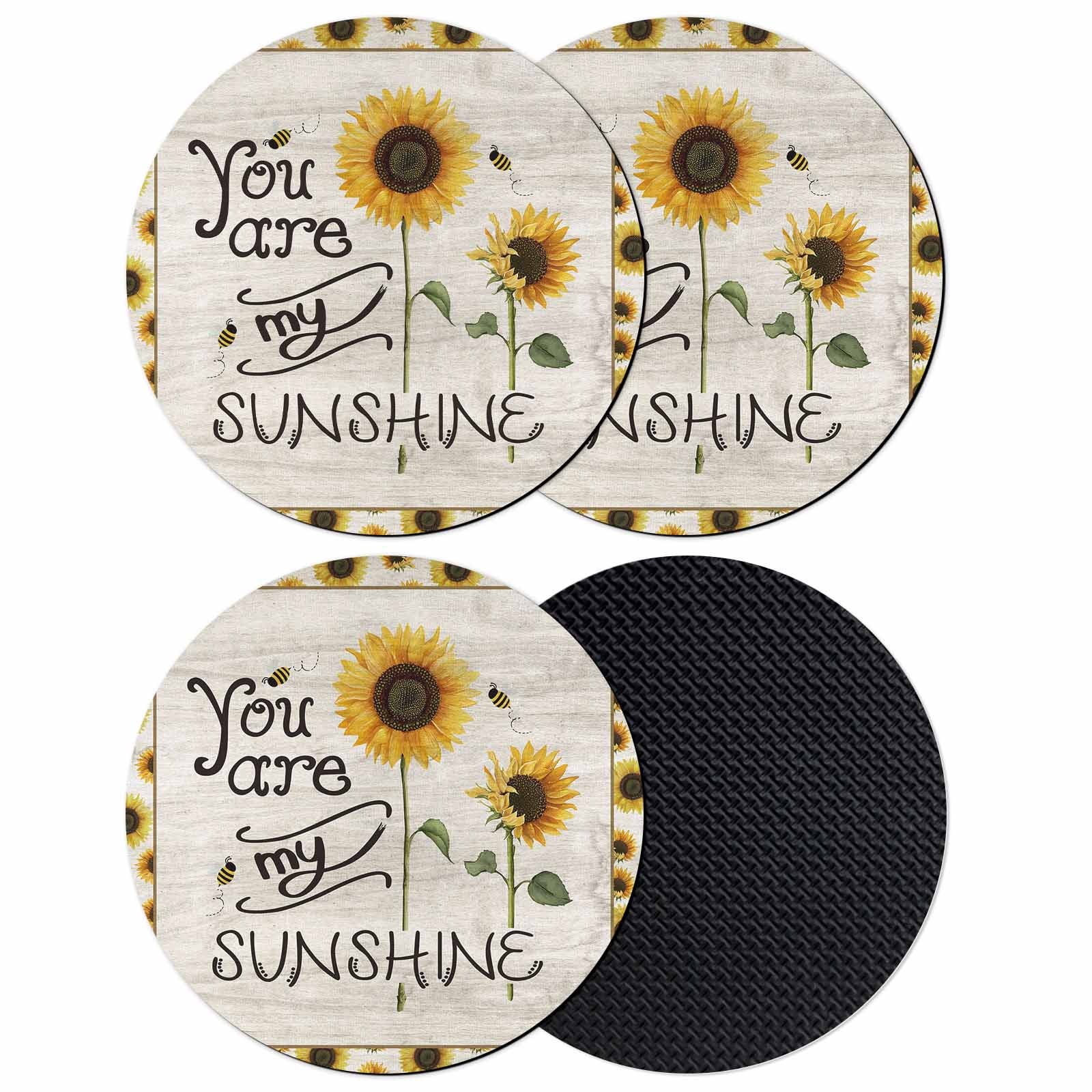 Sunflowers Coasters Set of 4, Absorbent Coasters for Drinks, Vintage ...