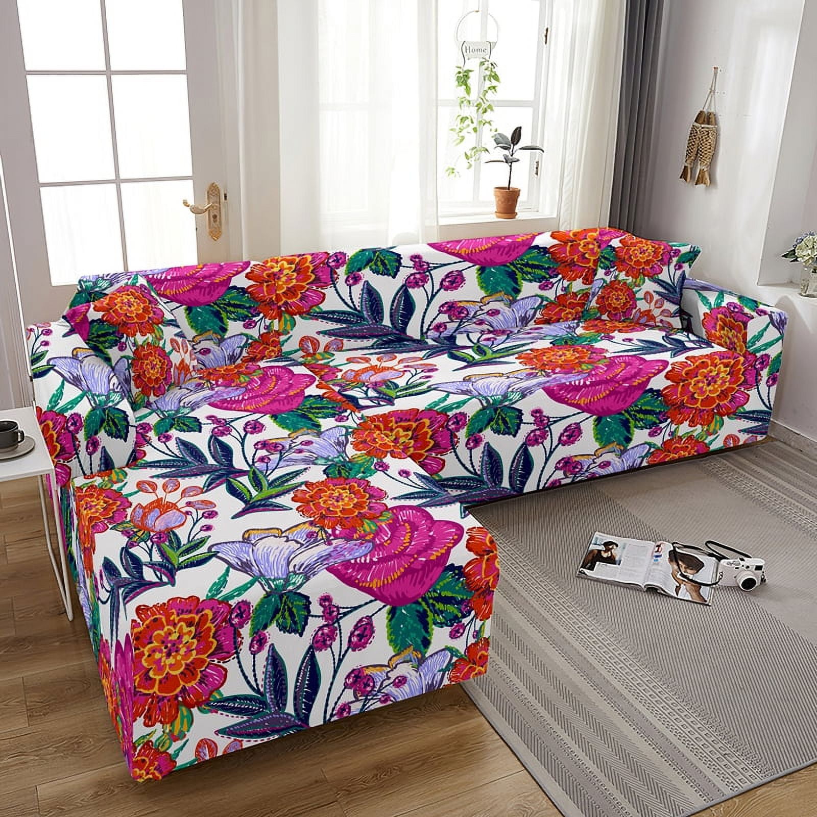 Sunflowers Design Sofa Cover Full-cover Stretch Corner Couch Covers For ...