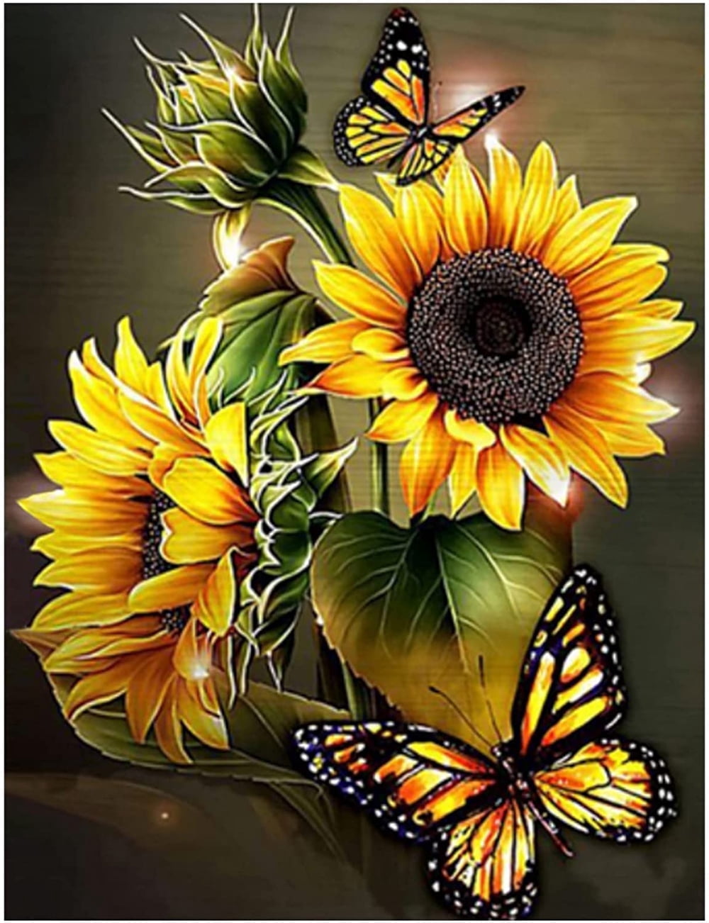 5D DIY Sunflower & Butterfly Diamond Art Kit, For Adults and Beginners ...