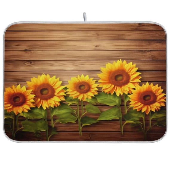 Sunflowers Dish Drying Mat Microfiber Kitchen Mats Large Counter ...