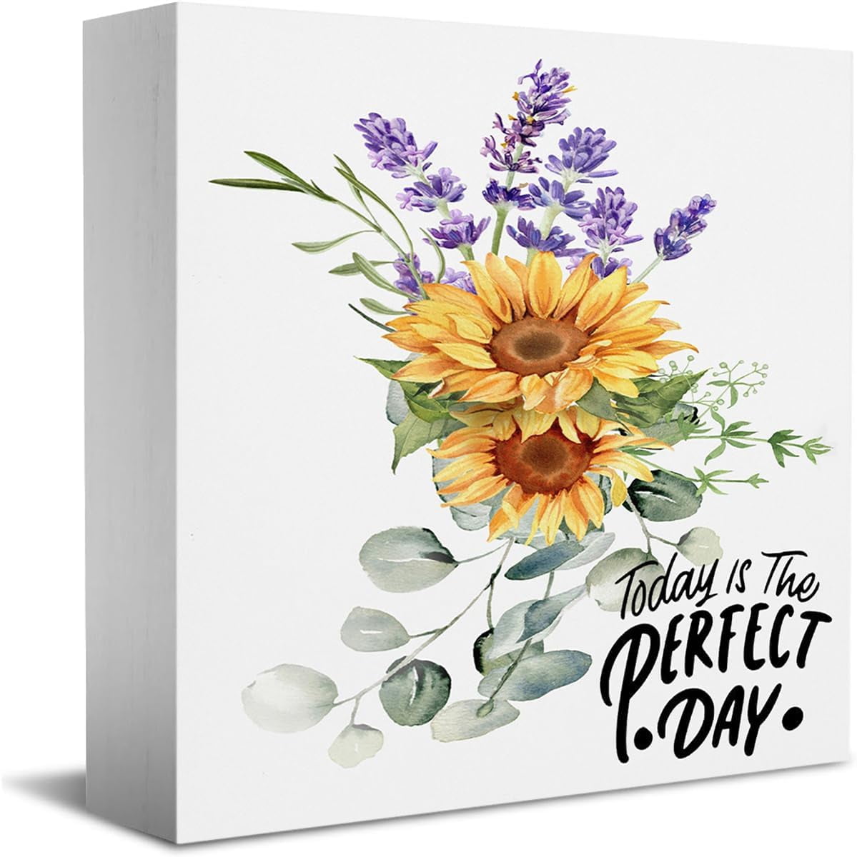 Sunflowers Floral Farmhouse Decorative Signs Plaques Wooden Box Sign ...