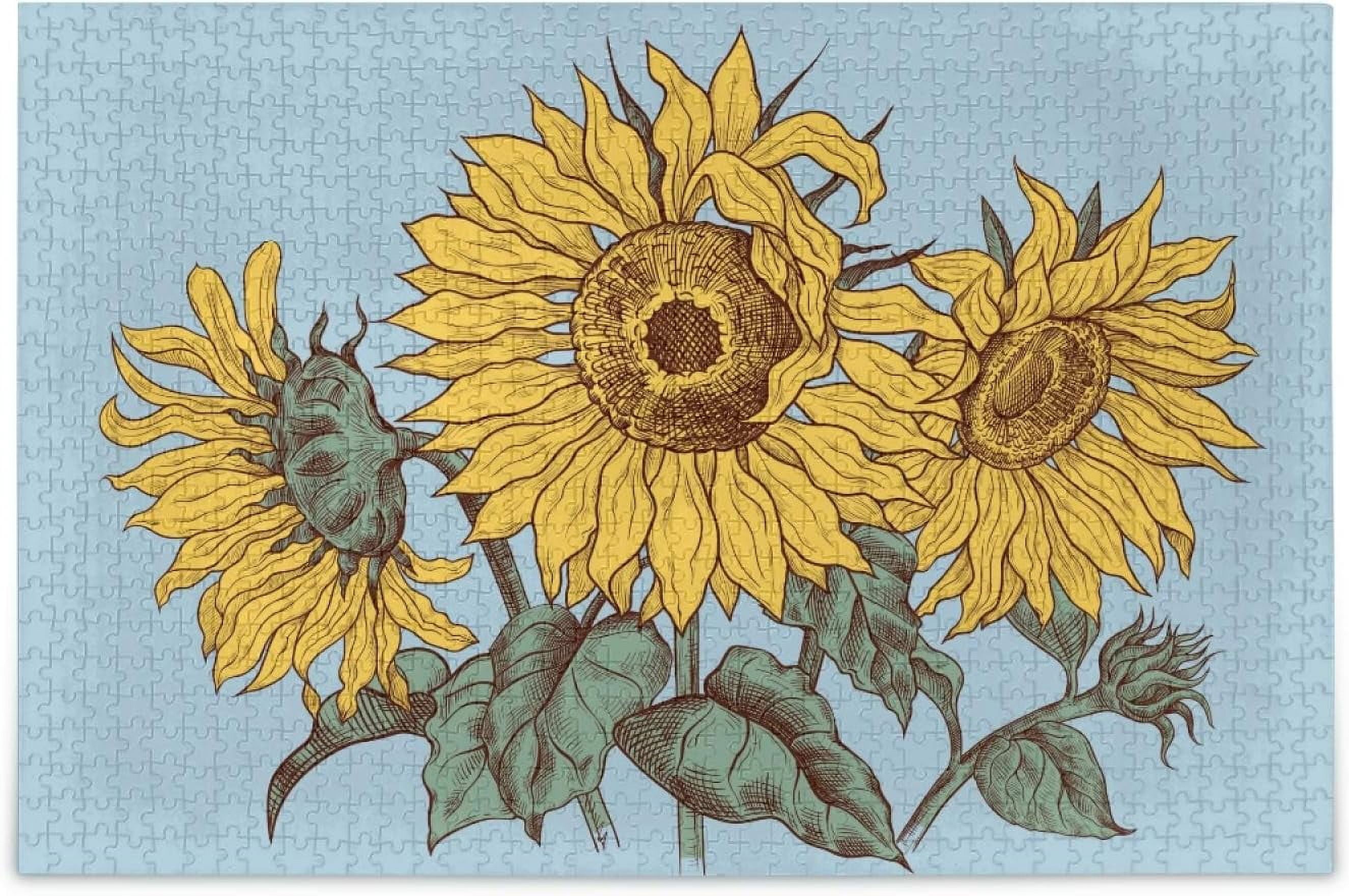 Sunflowers Floral Puzzle for Adults 500 Piece Puzzles Game DIY Toys ...