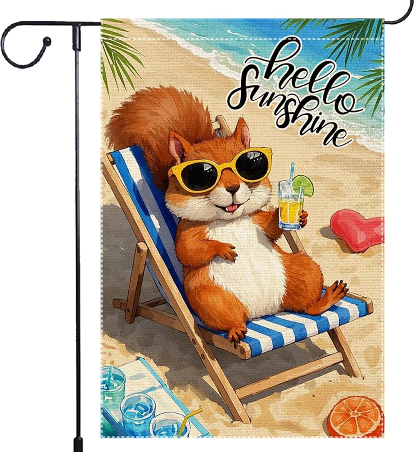 Sunflowers Garden Flag Swimming hippo Welcome Summer Garden Flags ...