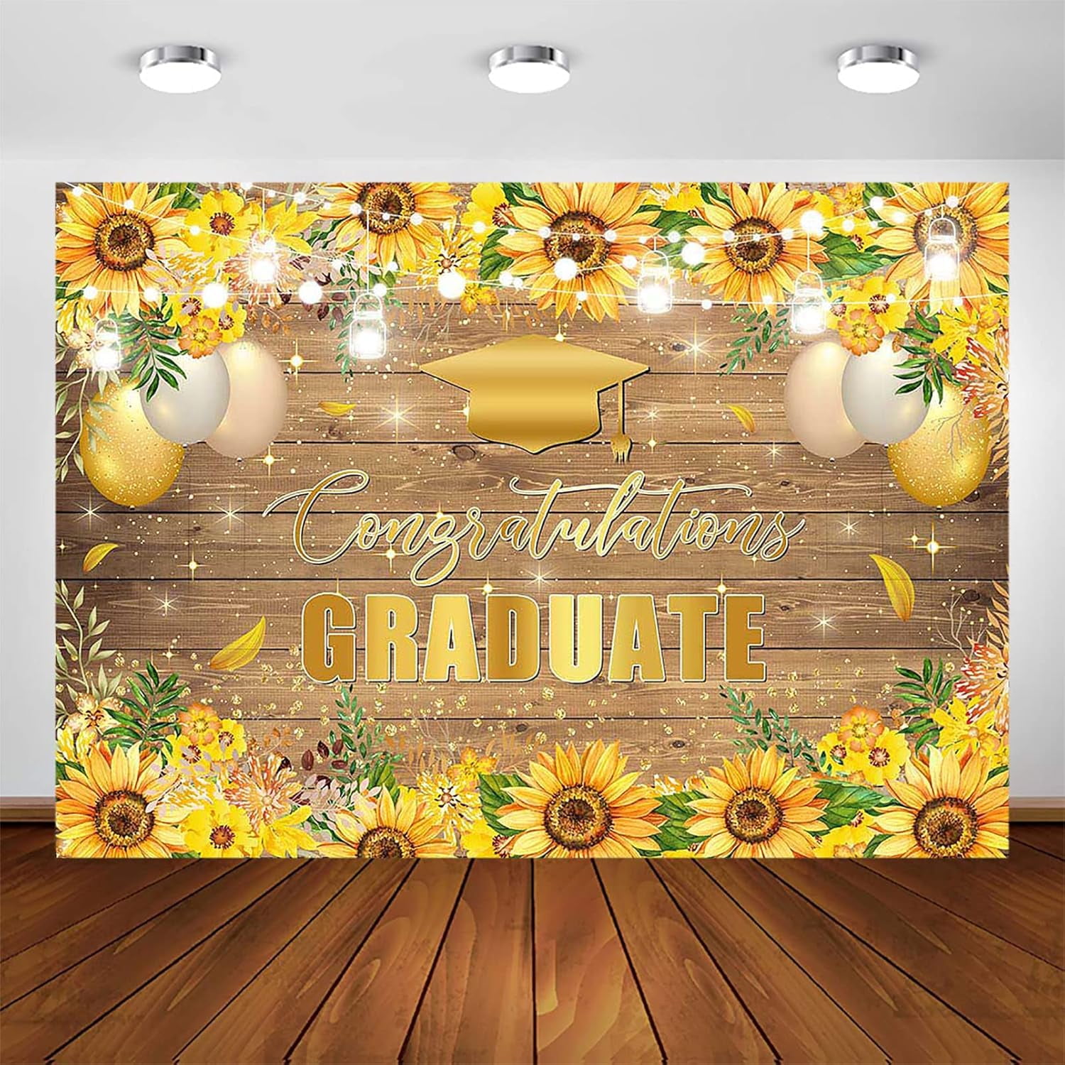 Sunflowers Graduation Backdrop Congrats Grad Class of 2025 Party ...