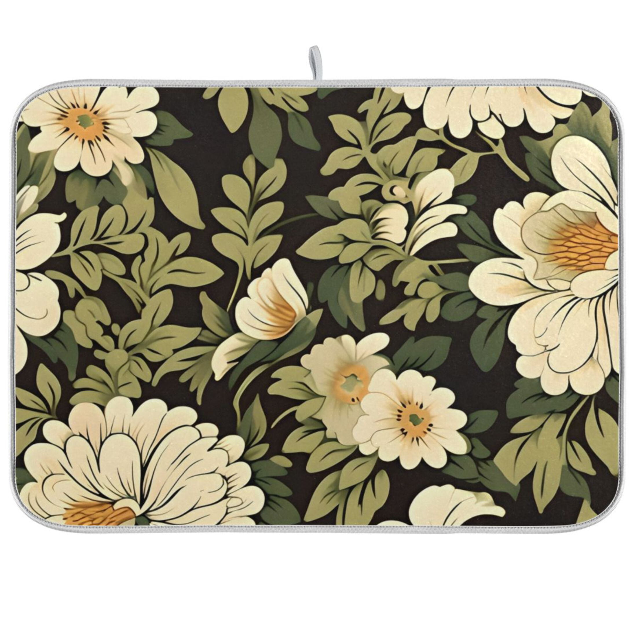 Sunflowers Green Leaves Dish Drying Mat Microfiber Kitchen Mats Large ...