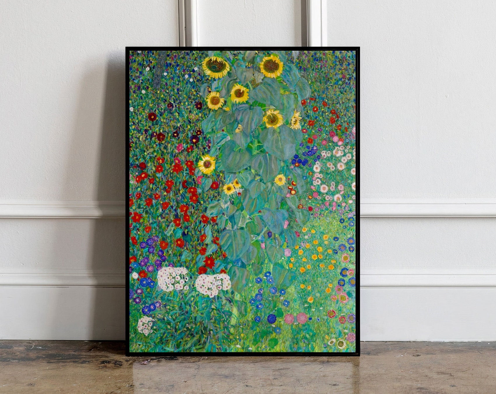 Sunflowers by Gustav Klimt Poster, Gustav Klimt Wall art, Botanical Print, Flower Art Print ...
