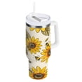 Sunflowers Honey Bee Tumbler with Handle and Straw Lid 30 oz Insulated ...