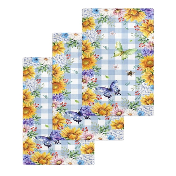 Sunflowers Kitchen Dish Towels for Drying Dishes Set of 3, Spring ...