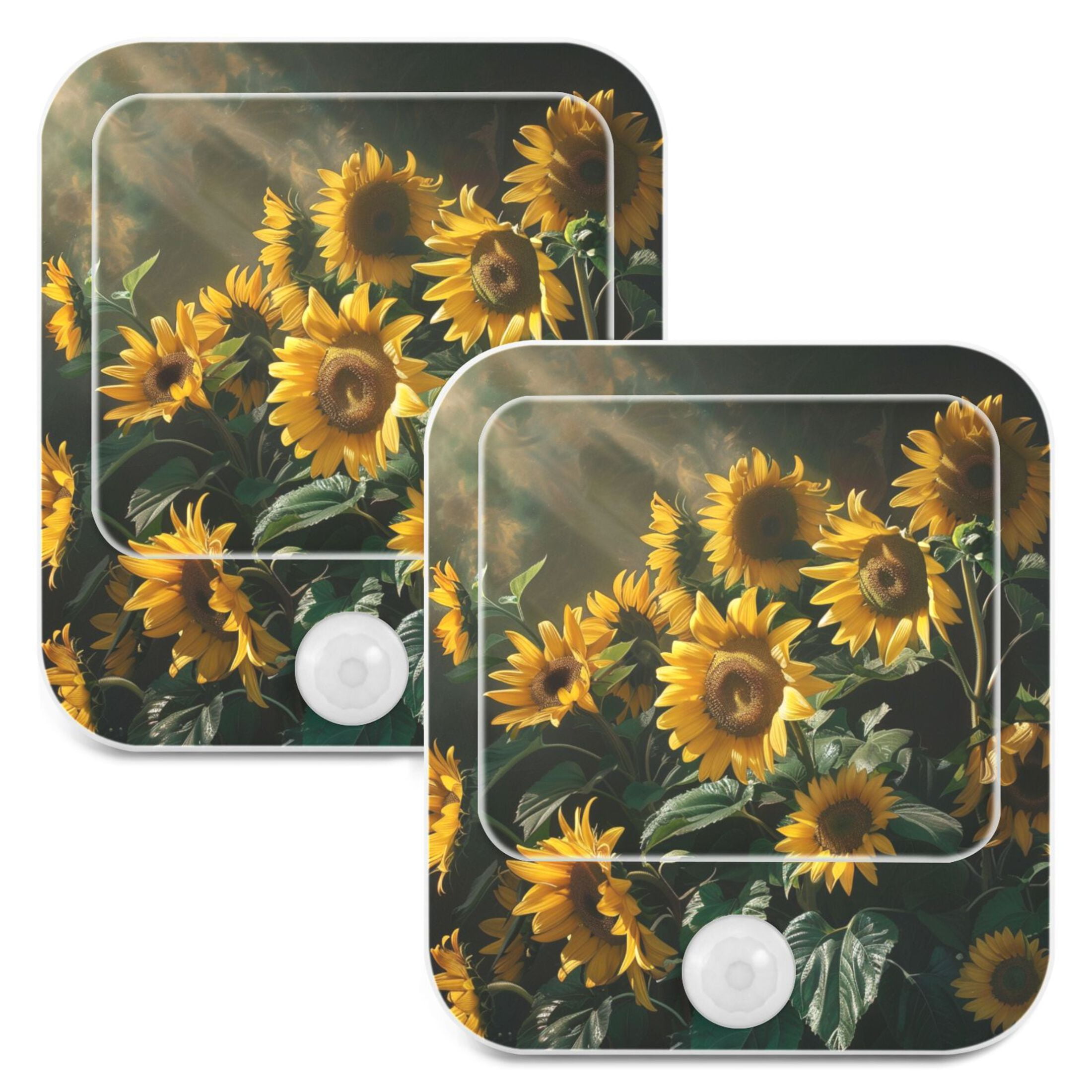 Sunflowers and Leaves 2 Pack LED Motion Sensor Night Light Plug into ...