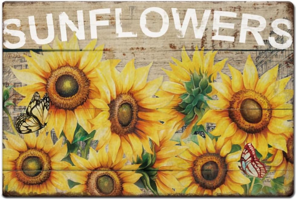 Sunflowers Metal Signs Helianthus Annuus Tin Sign Flowers Metal Tin ...