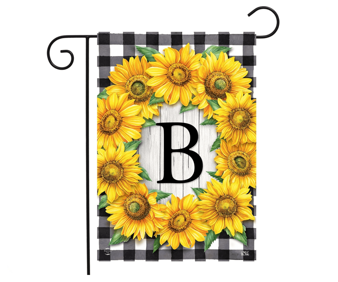 Sunflowers Monogram B Flag 28x40 POLE NOT INCLUDED House Flag - Walmart.com