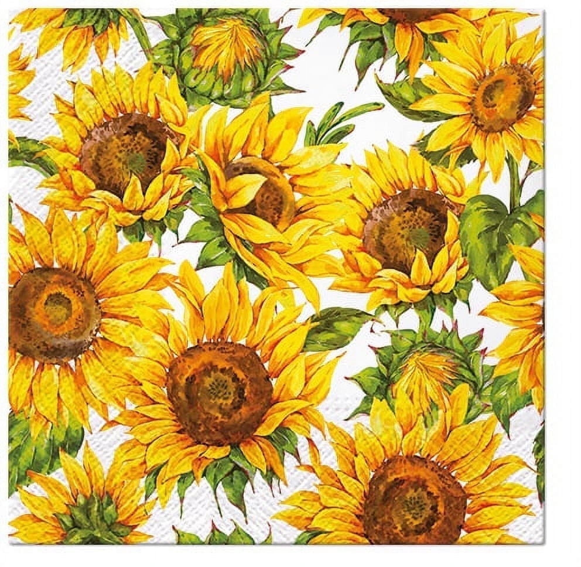 Sunflowers Napkins DANCING SUNFLOWERS 40pcs Sunflower Paper Napkins ...