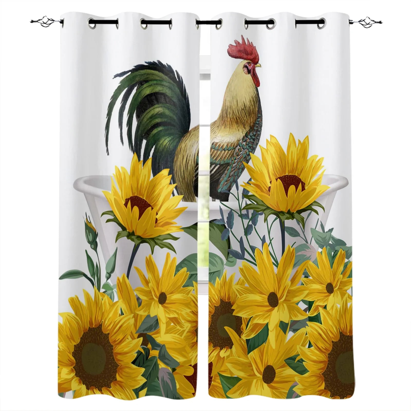 Sunflowers Newspaper Window Curtains Window Blinds Bathroom Outdoor ...