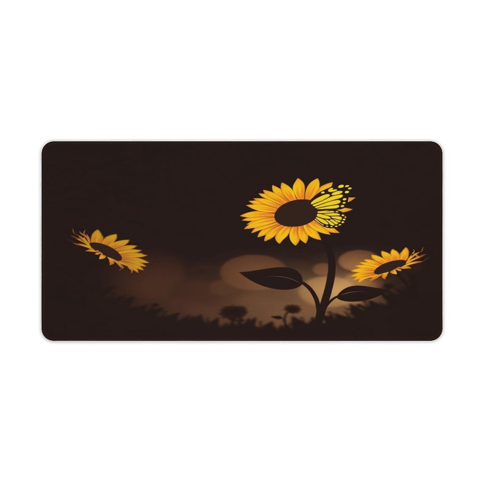 Sunflowers Night Butterfly Mouse Pad Gamer Keyboard Desk Mats Computer ...