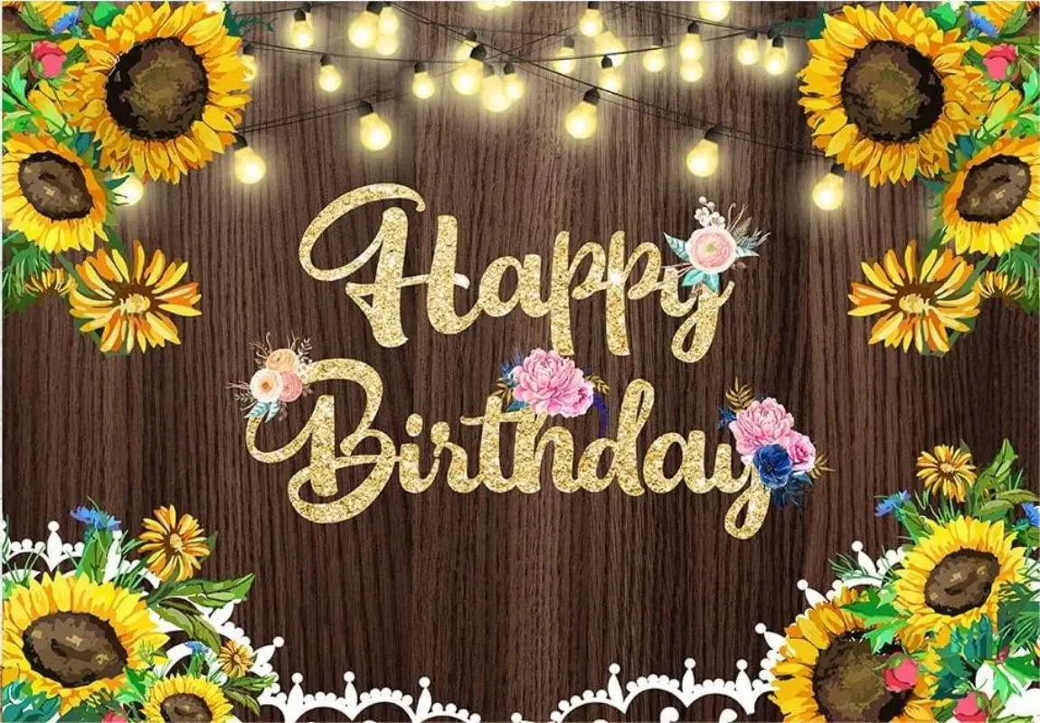 Sunflowers Photo Background ration Baby Shower Party Birthday ...