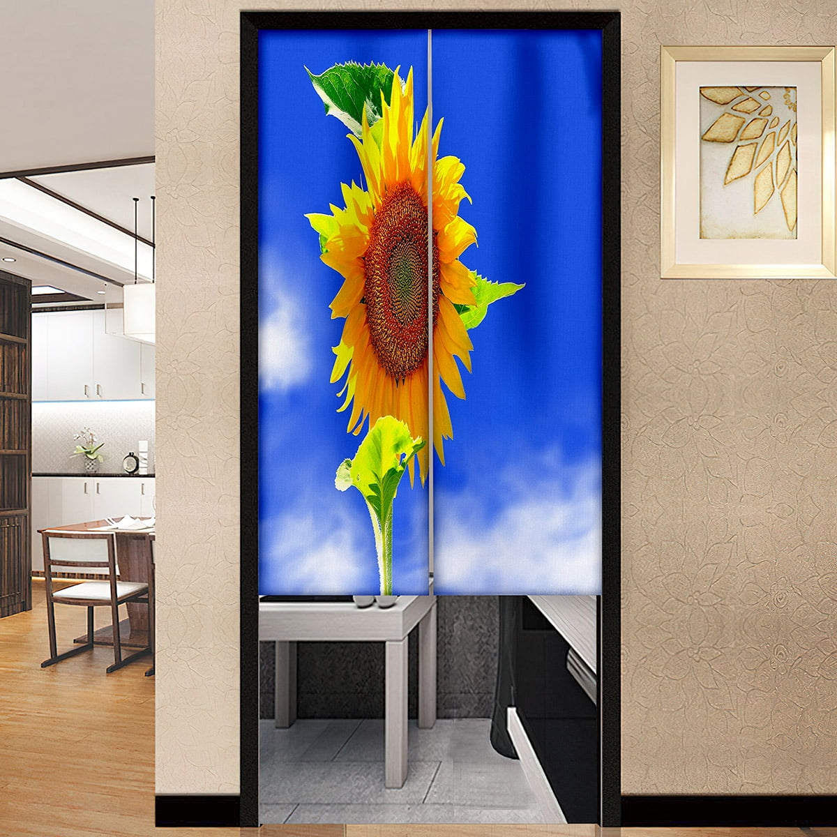 Sunflowers Sky Art Door Curtain Women Bedroom Kitchen Dining Room ...