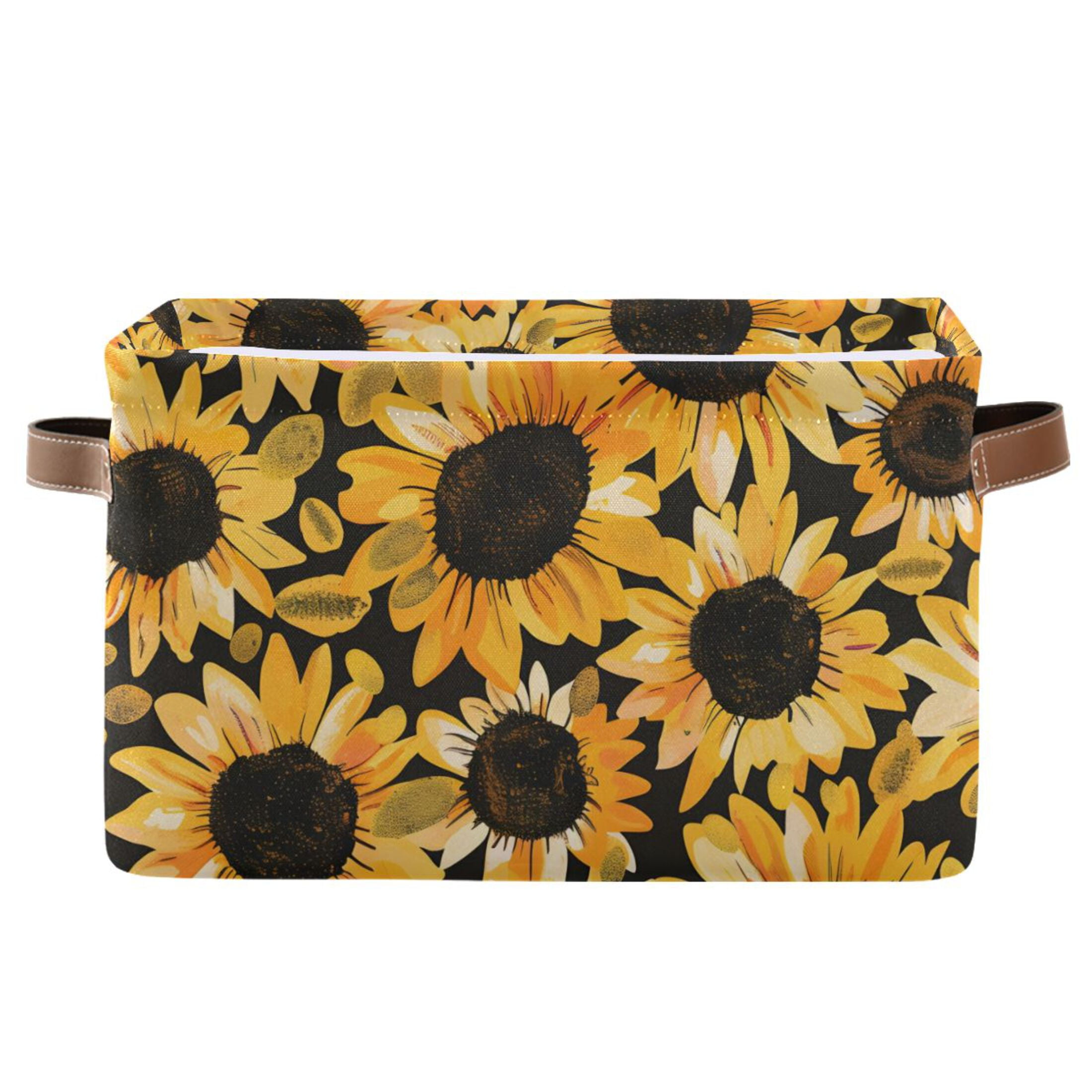 Sunflowers Storage Basket Large Foldable Storage Bin Laundry Baskets ...