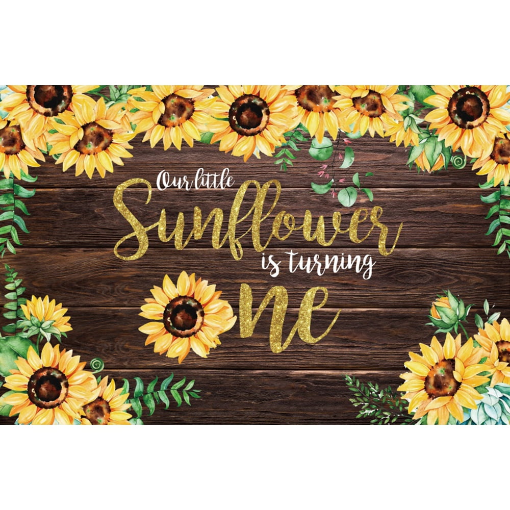 Sunflowers Theme Baby 1st Birthday Backdrop Baby Shower Party r Photography Background Cake ...