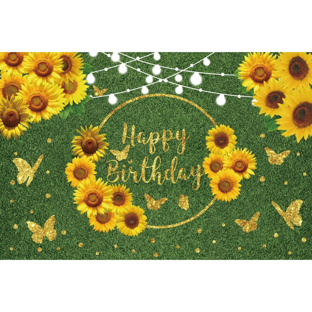Sunflowers Theme Baby 1st Birthday Backdrop Baby Shower Party r ...