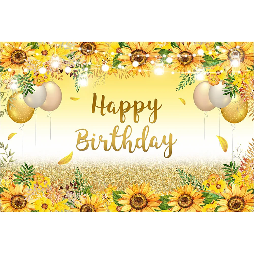 Sunflowers Theme Baby 1st Birthday Backdrop Baby Shower Party r ...