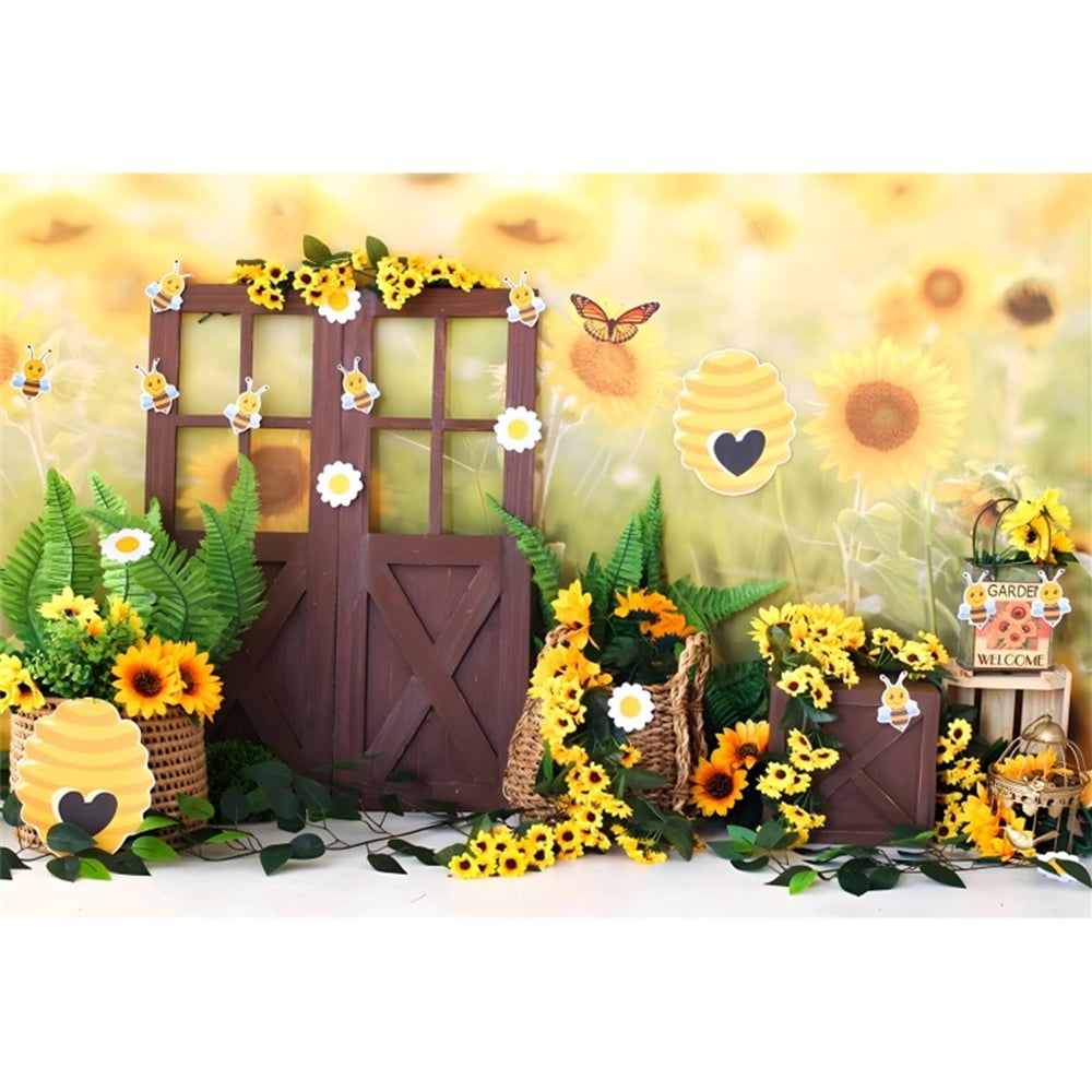 Sunflowers Theme Baby 1st Birthday Backdrop Baby Shower Party r ...