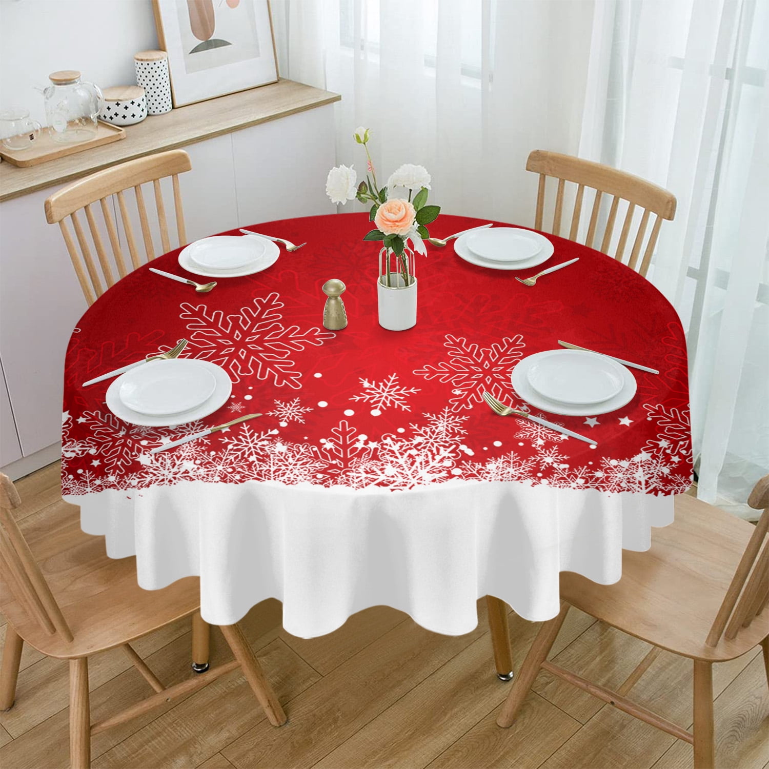 Sunflowers Vintage Newspaper Round Tablecloths for Dining Table ...