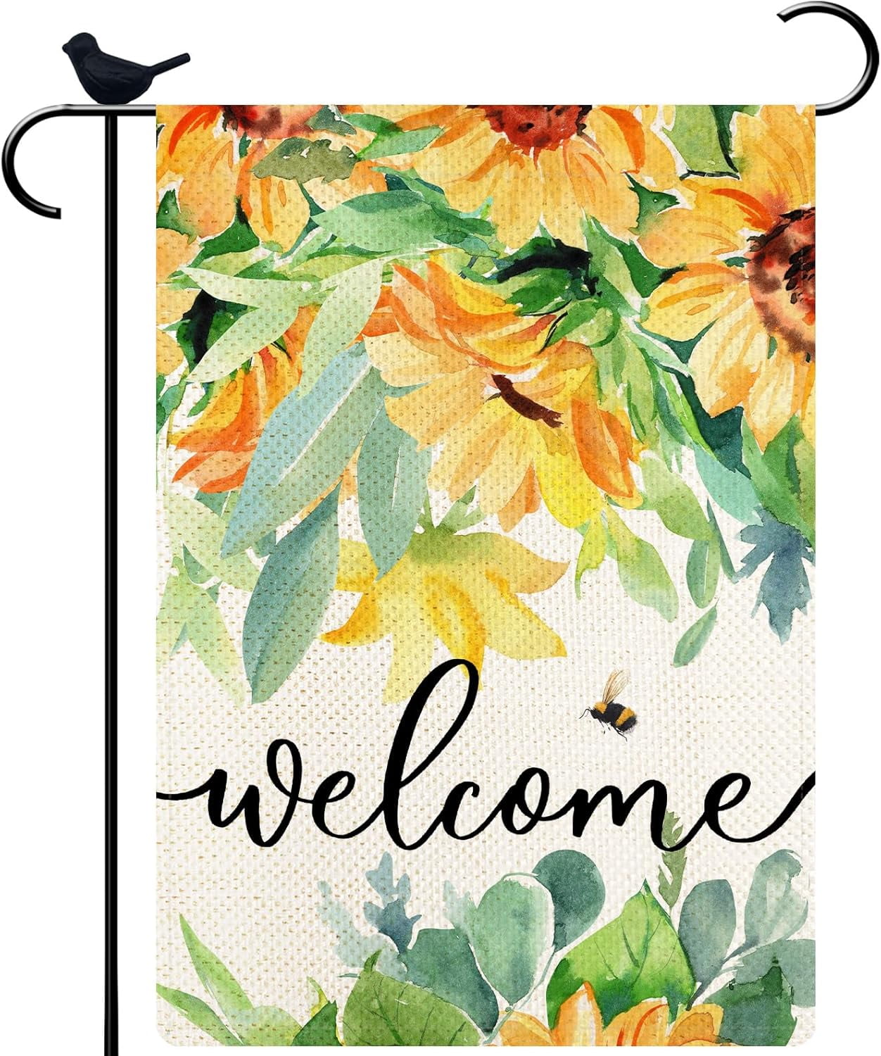 Sunflowers Welcome Garden Flag Hello Summer Yard Flag 12.5 x 18 ...
