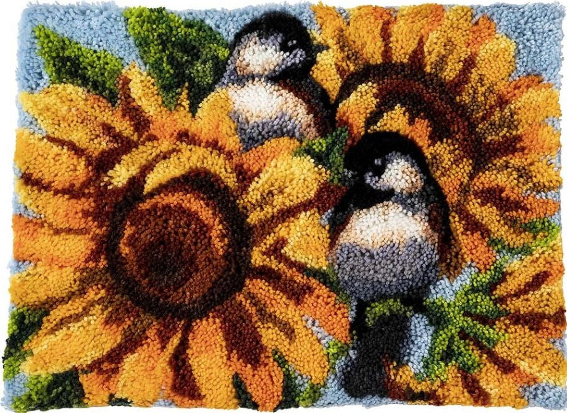 Sunflowers and Birds | Rug Making Latch Hooking Kit - Walmart.com